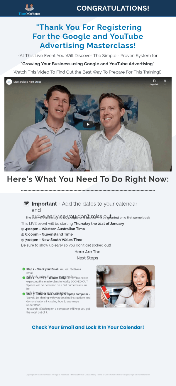 Trinity Confirmation - Titan Marketer