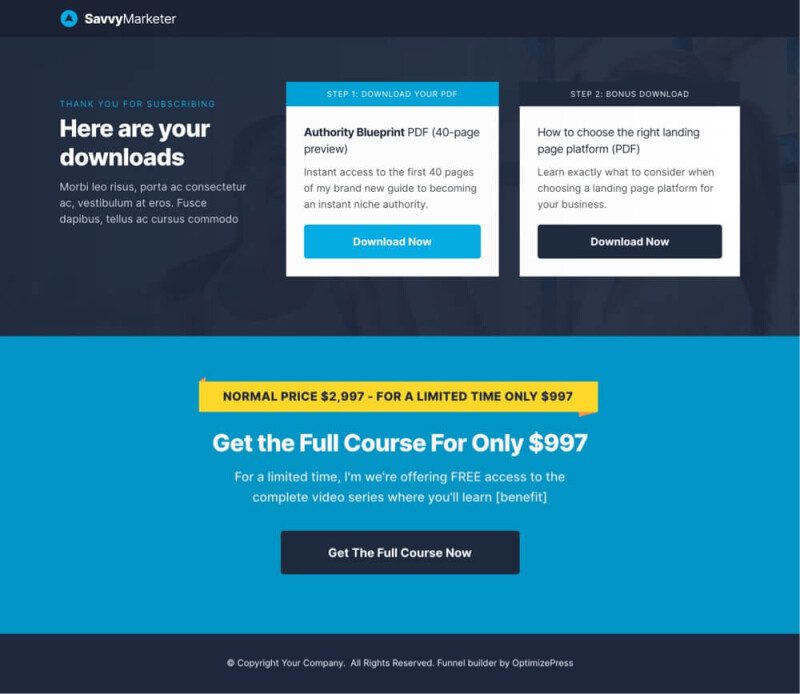Thank You Page - Titan Marketer