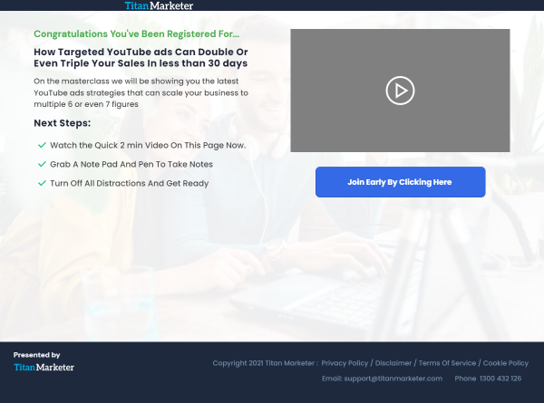 YT Ads Training Confirmation - Titan Marketer